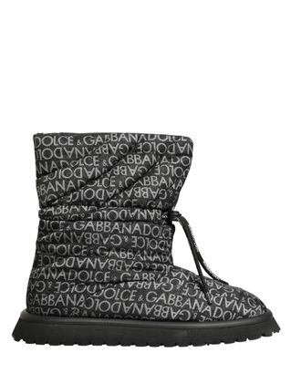 Dolce & Gabbana Logo-Print Nylon Boot - Black