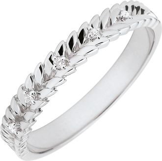 Edenly Ring Verzauberter Garten - Diamant Flechtwerk - Weißgold - 18 Karat