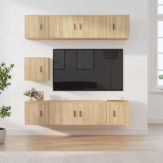 vidaXL Vidaxl - Ensemble de meubles tv 7 pcs Chêne sonoma Bois dingénierie