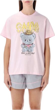 Ganni Femme, V&ecirc;tements de nuit et de d&eacute;tente, Rose, Taille: 40 FR Cowboy Bear T-Shirt