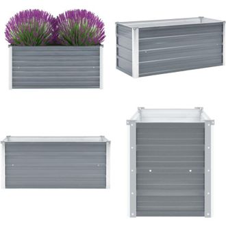 vidaXL Vidaxl - Lit sur&eacute;lev&eacute; de jardin Acier galvanis&eacute; 100x40x45 cm Gris - Jardini&egrave;re - Bac De Plantation - Pot De Fleurs Ext&eacute;rieur - Jardin Vertical
