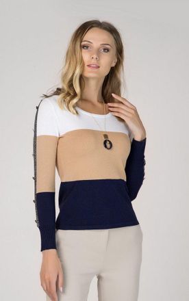 Passioni Strickpullover im Farbblock