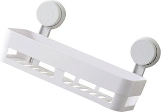 DOITOOL Plastik Wandregal Wei&szlig; Ohne Bohren Badezimmer Wandablage Multifunktional Quadratisch Sanft Gerundet F&uuml;r Zahnb&uuml;rsten Shampoo Organizer Einfach Montage