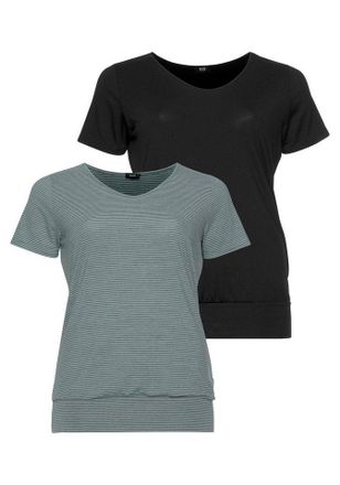 H.I.S T-Shirt (Spar-Set, 2er-Pack) Kurzarm, figurumspielende Passform, aus elastischem Single-Jersey