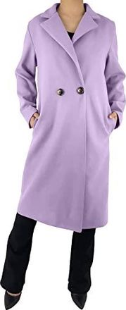 JOPHY & CO. JOPHY & CO 6586 Manteau long hivernal à double boutonnage pour femme avec boutons et poches, lilas, L