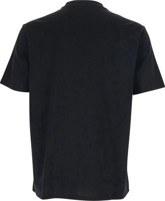 Emporio Armani Logo-Embroidered Cotton T-Shirt - Black