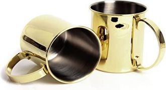 Echtwerk 2-teiliges Kupferbecher-Set, Bruchsichere Edelstahl-Gläser, Cocktail-Set, Cocktailgläser perfekt für Gin, Vodka, Bier und Kaltgetränke, Geschenkset, G