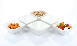 Retsch Arzberg Fantastic edles Schalen-Set 6teilig f&uuml;r 6 Personen/14 x 14cm/Porzellan/cremewei&szlig;