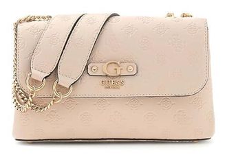 Guess sac &agrave; &eacute;paule bandouli&egrave;re Dita Convertible XBody Flap Light Taupe Logo &eacute;cru