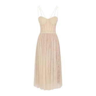 Elisabetta Franchi Lace Dress - - Dresses - Damen - Beige - M