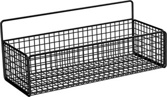 Cabilock Duschkorb Eisen Ohne Bohren Wandhalterung Badregal Schwarz Mittlere Gr&ouml;&szlig;e F&uuml;r Shampoo Makeups Und Kosmetik Badezimmer Organizer