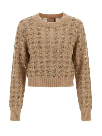 Twinset Pull Col Rond - Marron