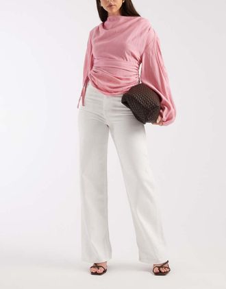 Tommy Jeans Claire - Jean large &agrave; taille haute - Blanc