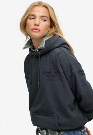 Superdry Kapuzensweatshirt Luxe Casual Emb Relaxed Hood Baumwolle, oversize