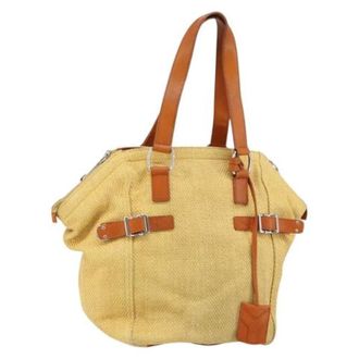 Saint Laurent Sac bandouli&egrave;re en toile Pre-owned - Femme - Pre-owned - Beige - Taille: ONE Size