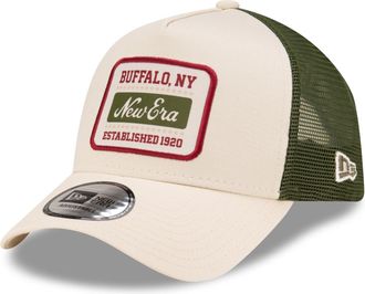 New Era Trucker Cap verstellbar Kappe Mesh Snapback Buffalo 1920 beige gr&uuml;n - One-Size