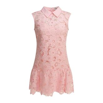 Self Portrait Minikleid mit Spitzenkragen - - Dresses - Damen - Rosa - S