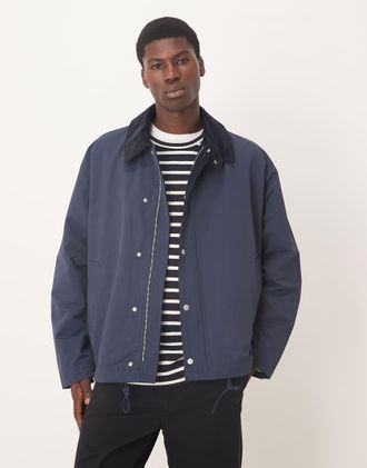 Asos Blouson Harrington avec col en velours côtelé - Bleu marine
