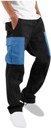 Generic Pantalon cargo classique pour homme - En coton m&eacute;lang&eacute; - Pantalon de jogging - Pantalon de travail - Pantalon droit - L&eacute;ger - Avec plusieurs poches - 