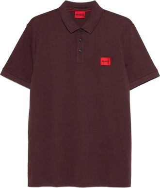 HUGO BOSS logo-patch polo shirt - Braun