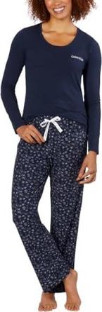 Calvin Klein Ensemble de pyjama 2 pi&egrave;ces en polaire pour femme, bleu, Large