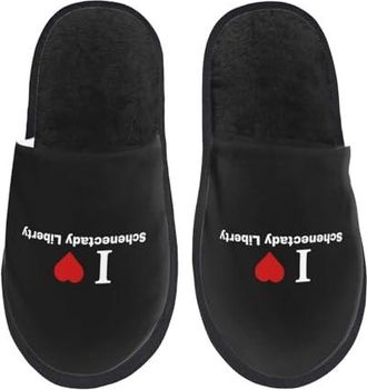 Generic Pantoufles Moelleuses I Love La Libert&eacute; De Schenectady Slippers Chauds Antid&eacute;rapants Chaussons Pour Homme Int&eacute;rieur Femme L