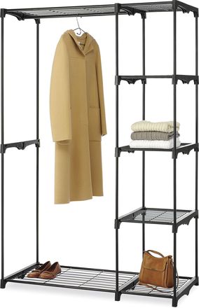 Whitmor 6779-4114-BLK Deluxe Doppel-Stangen-Schrank, Schwarz