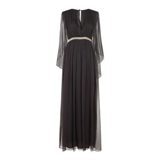 Alberta Ferretti Femme, Robes, Brun, Taille: 36 FR Chiffon Long Dress