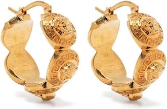 Versace Femme, Accessoires, Jaune, Taille: ONE Size Tribute Medusa Hoop Earrings