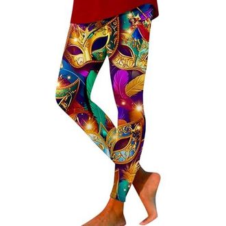 Generic Collants et leggings Mardi Gras athl&eacute;tique pour carnaval, bal masqu&eacute; pour femme, pantalon moulant, legging de yoga taille haute pour lhiver, pantalon 