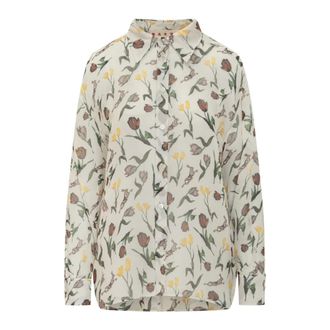 Marni Chiffon-Shirt mit Tulpen- und Hasenmuster - - Blouses & Shirts - Damen - Mehrfarbig - M