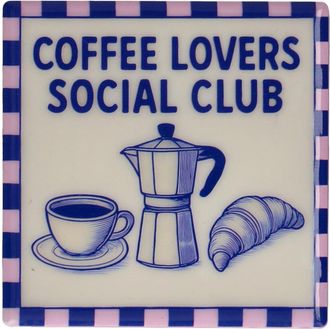 Gift Company Love Tiles, Untersetzer, Motiv: Coffee Lover, blau 11x0,6x11cm