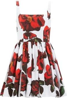 Alexander McQueen Robe courte &agrave; motif fleuris en coton