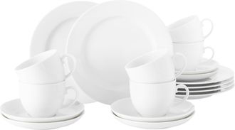 SELTMANN WEIDEN Kaffeeservice 18-teilig | Rondo Liane uni, 6 Personen, Weiß