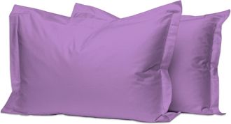 Pizuna 400 Fadenzahl Baumwolle Oxford Kissenbezug 50 X 75 Lila, 2-teilig 100% langstapelige Baumwolle weiche Mako-Satin weben luxuri&ouml;s Kissenbezug mit 5cm Ra