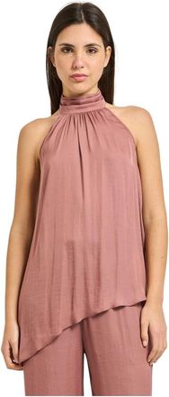 Patrizia Pepe Femme, Blouses et Chemises, Rose, Taille: 44 FR Chemisier sans manches &agrave; col montant