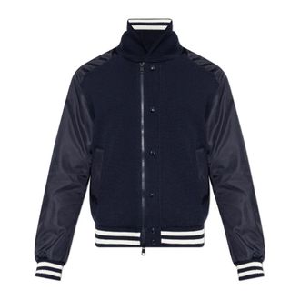 Moncler Cardigan mit Materialmix - - Knitwear - Herren - Blau - S