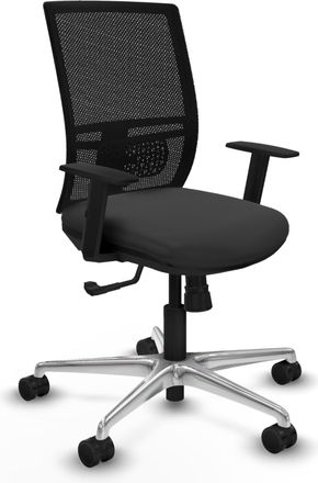 Piqueras y Crespo Remote-Arbeitsstuhl mit 1D-Armen, h&ouml;henverstellbare Lendenwirbelst&uuml;tze, ausgestattet mit 4 Positionen und Schneideschaum, Schwarz/Dunkelgrau