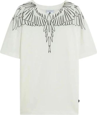 Marcelo Burlon Homme, Tops, Blanc, Taille: M T-shirt &agrave; manches courtes
