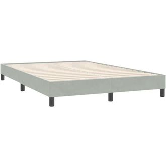 vidaXL Bettgestell ohne Matratze Hellgrau 140x220 cm Samt vidaXL