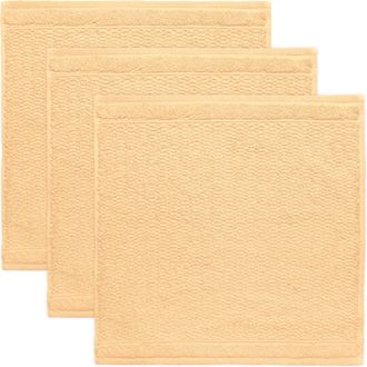 FROTTANA Pearl Seiftuch 30 x 30 cm aus 100% Baumwolle, Maize 3er Set