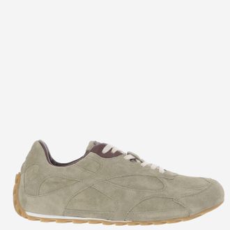 Bottega Veneta Womens Sneakers Orbit Flash Suede Light Green Calf Leather Trainers