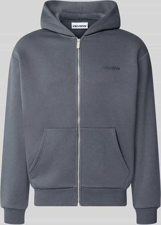 Review Relaxed Fit Sweatjacke aus Baumwoll-Mix mit Label-Detail