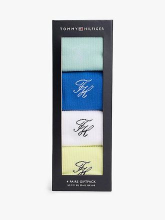 Tommy Hilfiger Coffret cadeau 4 paires de chaussettes &agrave; monogramme