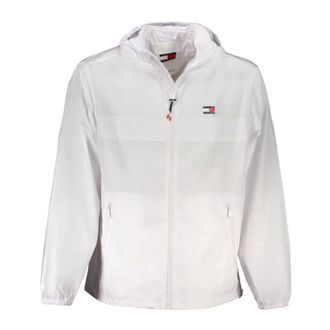 Tommy Hilfiger Homme, Vestes, Blanc, Taille: XL Veste &agrave; capuche sportive blanche polyester logo