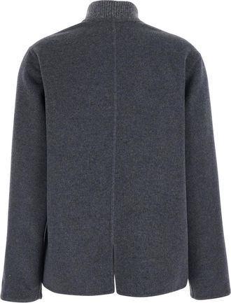 Fabiana Filippi Womens Single-Breasted Grey Coat Virgin Wool