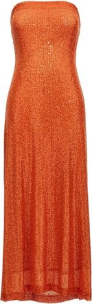 Le Twins Knielanges Kleid - Orange