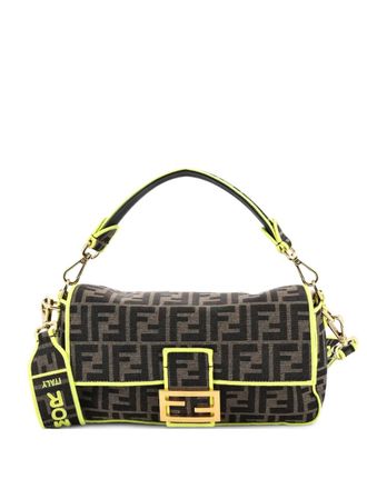 Fendi Baguette NM Bag Zucca Canvas Medium shoulder bag - Marron