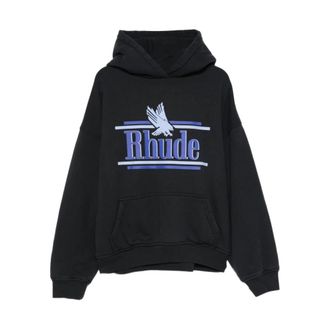 Rhude Logo-Print Baumwoll-Jersey-Hoodie - - Sweatshirts & Hoodies - Herren - Schwarzk - M