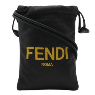 Fendi Pre-owned Leather Phone Pouch - - Pre-owned - Damen - Schwarzk - ONE SIZE